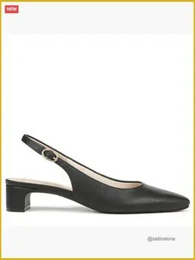 Shoes | Slingback Block Heel Pump With Soft System Comfort Square Toe ...